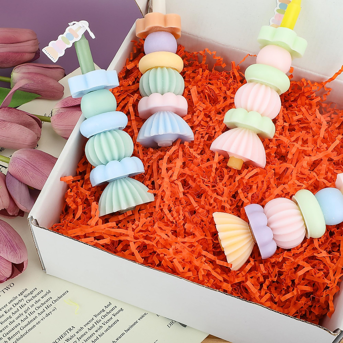 AIRGAME Crinkle Cut Paper Shred Filler (1/2 LB) for Gift Wrapping and Basket Filling - Orange Shredded Paper for Gift Box, Box Confetti Shredded, Box Stuffing