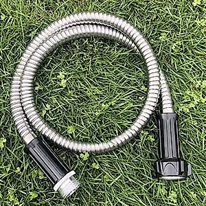 Yanwoo 304 Stainless Steel 15 Feet Garden Hose with Female to Male Connector, Lightweight, Kink-Free, Heavy Duty Outdoor Hose (15ft)