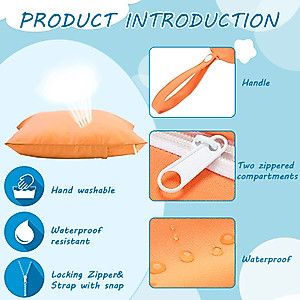 Shappy 4 Pcs Wet Dry Bag for Baby Cloth Diapers Waterproof Wet Bag Washable Travel Reusable with 2 Pocket for Travel Beach Pool(Blue, Purple, Pink, Orange)