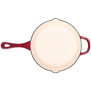 Crock Pot Artisan 10 Inch Enameled Cast Iron Round Skillet, Scarlet Red