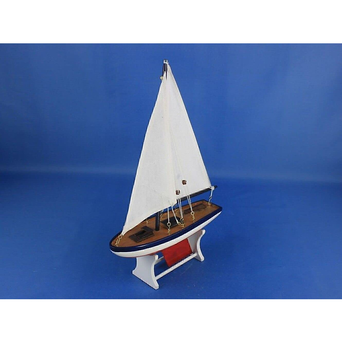 Hampton Nautical It Floats 12" American Floating Sailboat Hampton Nautical Model Ship, Fully Assembled (Not a Kit)