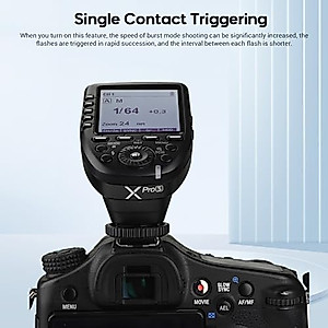 Godox XPro-S TTL Wireless Flash Trigger for Sony Camera, 2.4G Wirless Flash Transmitter HSS 1/8000s, TTL-Convert-Manual Function, 11 Customizable Functions, Big LCD Screen, 16 Groups and 32 Channels