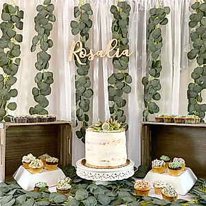 CEWOR 6pcs 35.4ft Artificial Eucalyptus Garland Greenery Garland Faux Silk Silver Dollar Eucalyptus Leaves Vines for Wedding Home Party Wall Garden Decor