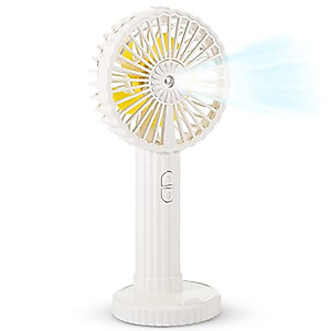 LOUYC Handheld Portable Misting Fan, Rechargeable Battery Operated Hand Held Fan, 3 Speeds/2 Mode Spray Mister Personal Fan,Mini USB Fan for Stylish Kids Girls Women Men Indoor Outdoor Travelling