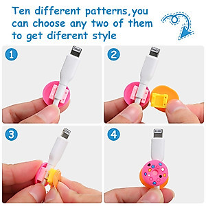 Frienda 30 Pcs Phone Protect Accessory Charging Cable Protectors Cute Charger Protectors Cord Protector Cord Saver USB Charger for Cellphone Data Lines(30 Pieces)