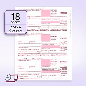 NextDayLabels - 1099-NEC Forms for 2024, 4-Part Tax Forms, Vendor Kit of 50 Laser Forms and 50 Self-Seal Envelopes, Forms Designed for QuickBooks, TFP and Other Accounting Software
