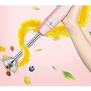 MXJCC Hand Blender, Powerful Immersion Blender Handheld, Smart Pressure Speed Control Portable Stick Mixer Perfect for Smoothies, Baby Food & Soup (Color : Pink)