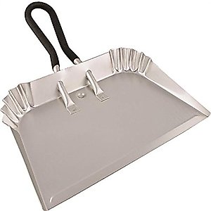Edward Tools Extra Large Industrial Aluminum Dustpan 17” - Lightweight - Half The Weight of Steel dust Pans with Equal Strength - for Large cleanups - Rubber Loop Handle for Comfort/Hanging (1)