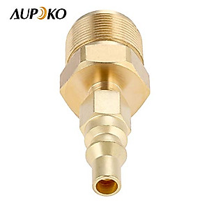 Aupoko 1/4" Quick Connect Disconnect Plug, with 1 Bottle Tank Propane Adapter, Low Pressure Plug Convert for BBQ Grill, Heater