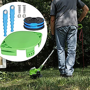 Kaberalty 2900719 Trimmer Head Blade+Spool Line 20ft 0.065" Compatible with Greenworks 2101602 2101602A STBA40B210,ST40B410,BST4000 Dual line String Trimmers (21 Pack)
