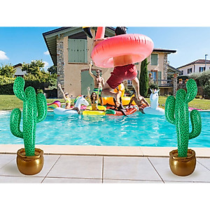 GiftExpress 2 Pack Inflatable 36" Cactus Prop Décor for Mexicano Fiesta Theme Party Decorations, Cinco De Mayo Prop, Hawaiian Pool Party, Desert Western Cowboy Theme Party (36" - 2 Pack)