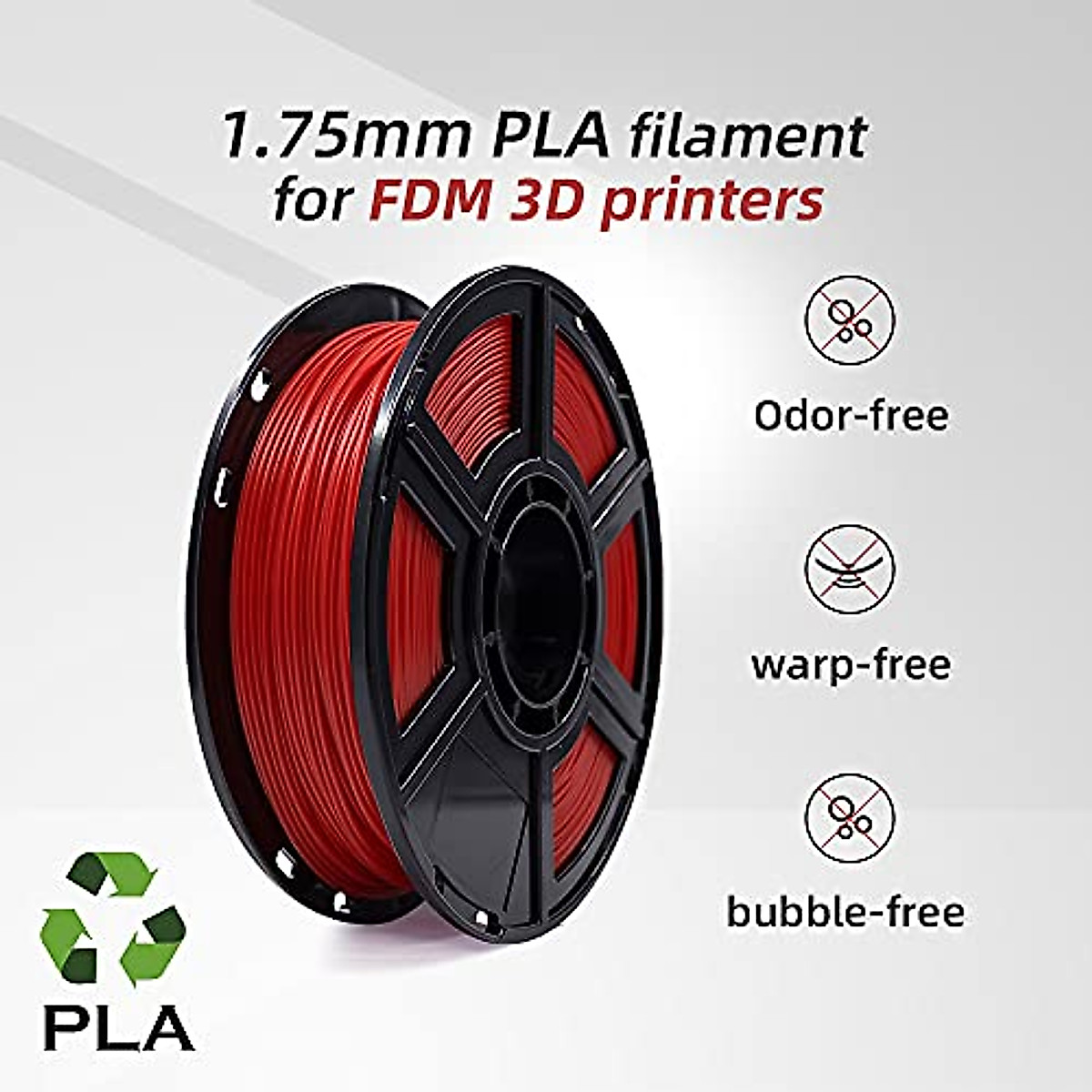 Flashforge PLA Filament 1.75mm, 3D Printer Filaments 0.5kg Spool-Dimensional Accuracy +/- 0.02mm for Adventurer 3 Series (White)