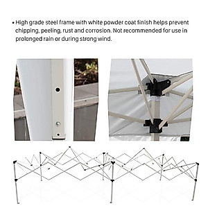 Polar Aurora 10' X 20' Easy Pop up Canopy Party Tent Outdoor Patio Wedding Party Tent Folding Waterproof w/ 4 Removable Sidewalls and Portable Bag - White