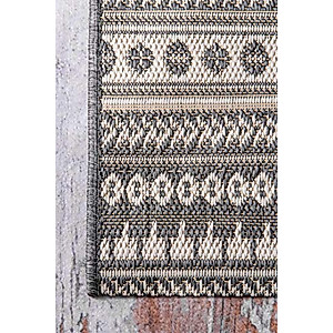 nuLOOM Teofila Aztec Indoor/Outdoor Area Rug, 8' Square, Grey
