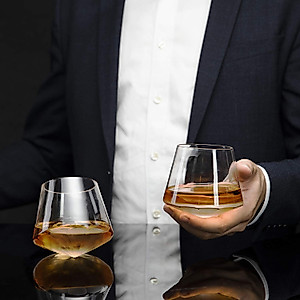 The Wine Savant Diamond Whiskey Decanter l With 2 Diamond Glasses Decanter Set, Diamond Wine Glass Holding Base With 2 Diamond Glasses Liquor, Scotch, Rum, Bourbon, Vodka, Tequila