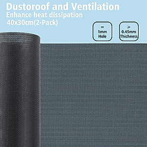 400x300mm DIY PC Case Dust Mesh Filter, 2Pack PVC Dustproof Mesh Filter Cover with Magnetic Strip for Computer PC Case