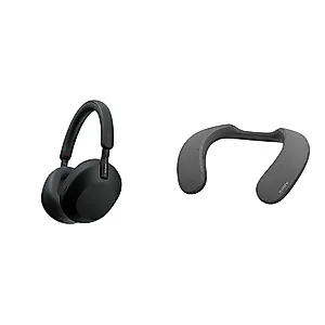 Sony WH-1000XM5 The Best Wireless Noise Canceling Headphones with Auto Noise Canceling Optimizer & SRS-NS7 Neckband Bluetooth Speaker/Headphone for TV Listening