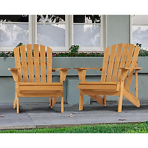 Outdoor Wooden Adirondack Chair with Pre-Assembled BackRest & SeatBoard, Patio Chair for Garden Backyard Lawn Deck Pool Beach Firepit