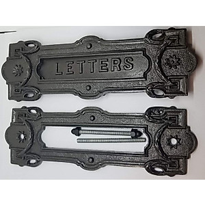 Mailbox Letter Slot Swinging Door Wall Mounted cast Iron neo Classical Antique Vintage Old Mail Postal