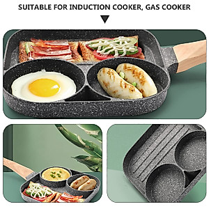 Anneome 1pc Nonstick Kitchen Poached Fried Pans Muffins Non Alloy Section Handle for Non-stick Plett Cups Skillet Tool Steak With Stick One Multipurpose Home Burger Cookware