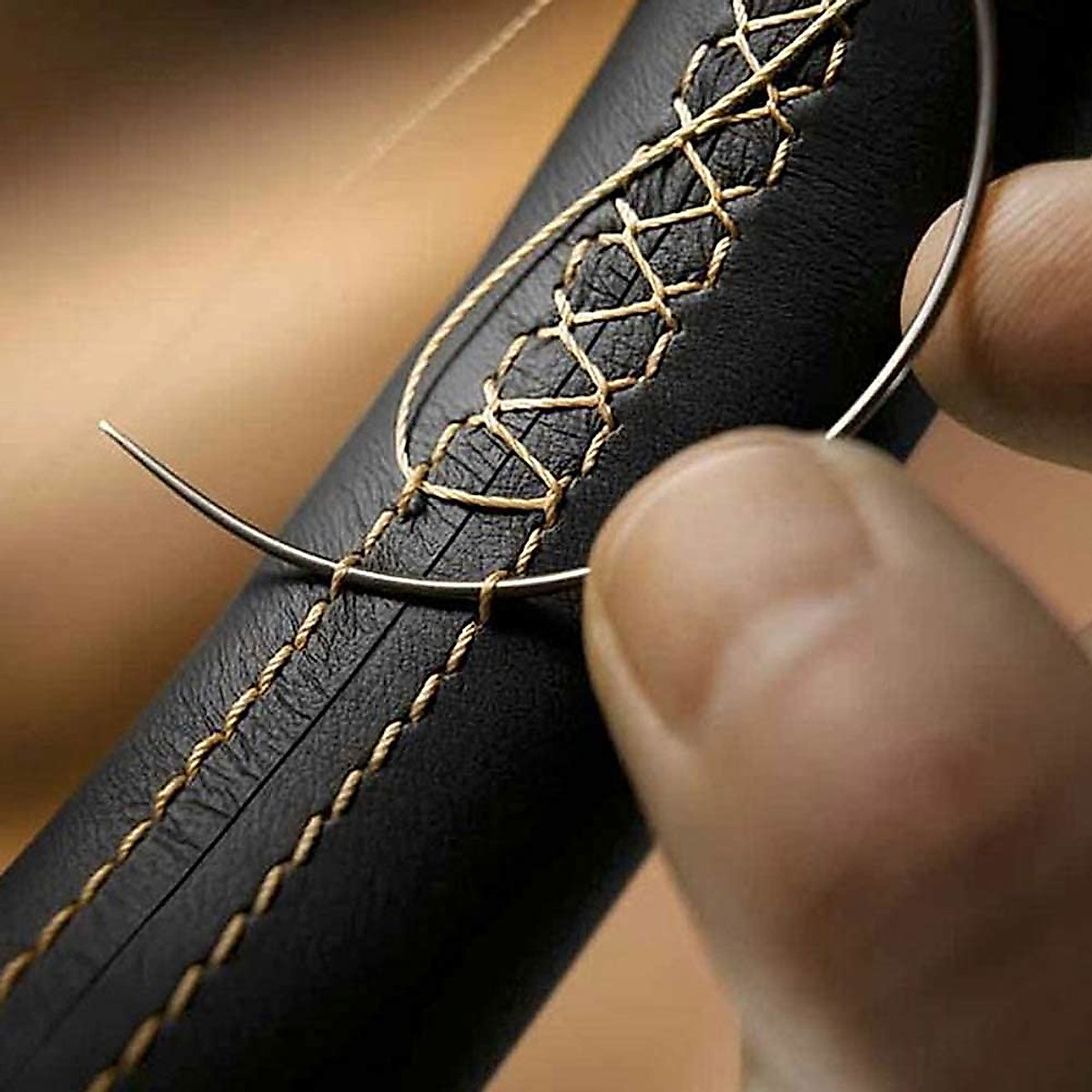 3 Rolls Hair Weaving Threads, Sewing Threads with 7 Pieces C/J/I Shaped Needles Sewing Waxed Thread for Hand Sewing, Hair Extensions, Making Wigs DIY