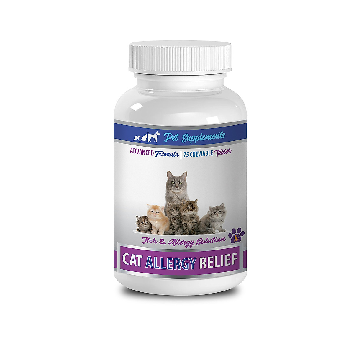 cat Anti Itch - CAT Allergy Relief Complex - Itch Relief Solution - Immune Support - VETS Recommended - quercetin for Cats, pet Allergy Support Chews, Itch and Allergy Relief for Cats 1 Bot 75 Tabs