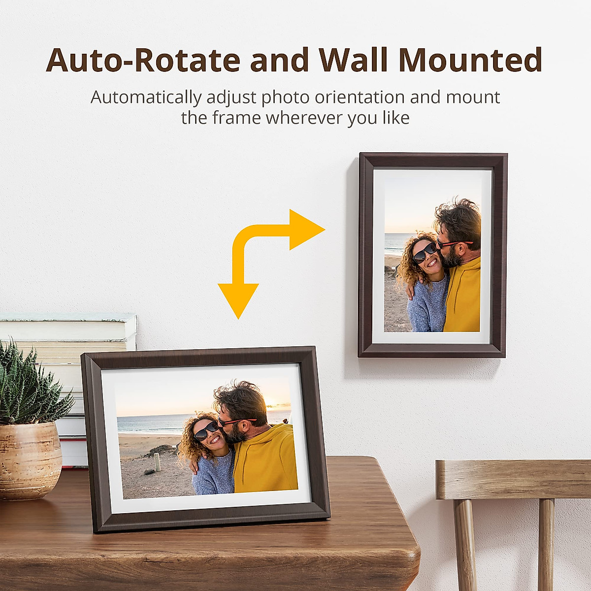Dragon Touch Digital Picture Frame WiFi 10 inch IPS Touch Screen HD Display, 16GB Storage, Auto-Rotate, Share Photos via App, Email, Cloud - Classic 10