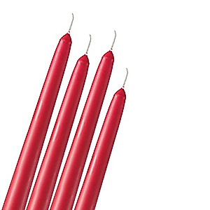 SPAAS Red Taper Candles - 4 Pack | 10 Inch Tall Candles, Scent-Free Premium Wax Candle Sticks | 8 Hour Long Burning Red Dinner Candles for Home Decoration, Wedding, Holiday and Parties