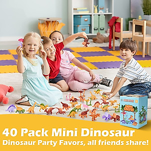 40 Pack DIY Dinosaur Toys, Dinosaur Party Favors, Goodie Bag Stuffers, Piñata Fillers, Teacher Treasure Box, Classroom Prizes, Dinosaur Toys for 3,4,5,6 Years Old Boys Girls (Random Color)