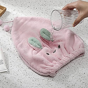 LYSLDH Microfiber Soft and Smooth Dry Hair Towel Cute Rabbit Shower Bandana Home Textile Towel Wearable Towel ( Color : Gray , Size
