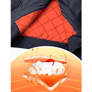 TACVASEN Mens Jackets Navy Bomber Jacket Winter Warm Coats Thicken Sportswear Zip pockets, S