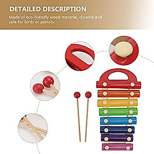 Balacoo 1set Bird Xylophone Toy Parrot Hanging Wood Music Toys Chicken Coop Pecking Toy Parrot Parakeets Molar Tearing Toys for Parrots Parakeets