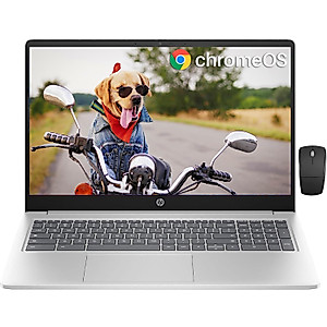 HP 15.6" Student Chromebook Laptop 2023 Newest, Quad-Core Intel Processor N200(Up to 3.7GHz), 8GB LPDDR5 RAM, 192GB Storage(64GB eMMC+128GB MSD), UHD Graphics, Light & Thin, Long Battery, Chrome OS