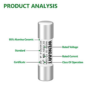 Wengart Solar Fuses WGPV-30,DC1000V,10x38mm,I133kA,Fast Photovoltaic Fuses for Solar Photovoltaic Applications,10pcs (15Amp)