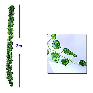 FOKEN 12 Pack Artificial Ivy Garland Fake Ivy Leaves Hanging Plants Vine Greenery Garland Home Kitchen Balcony Garden Office Wedding Wall Decor