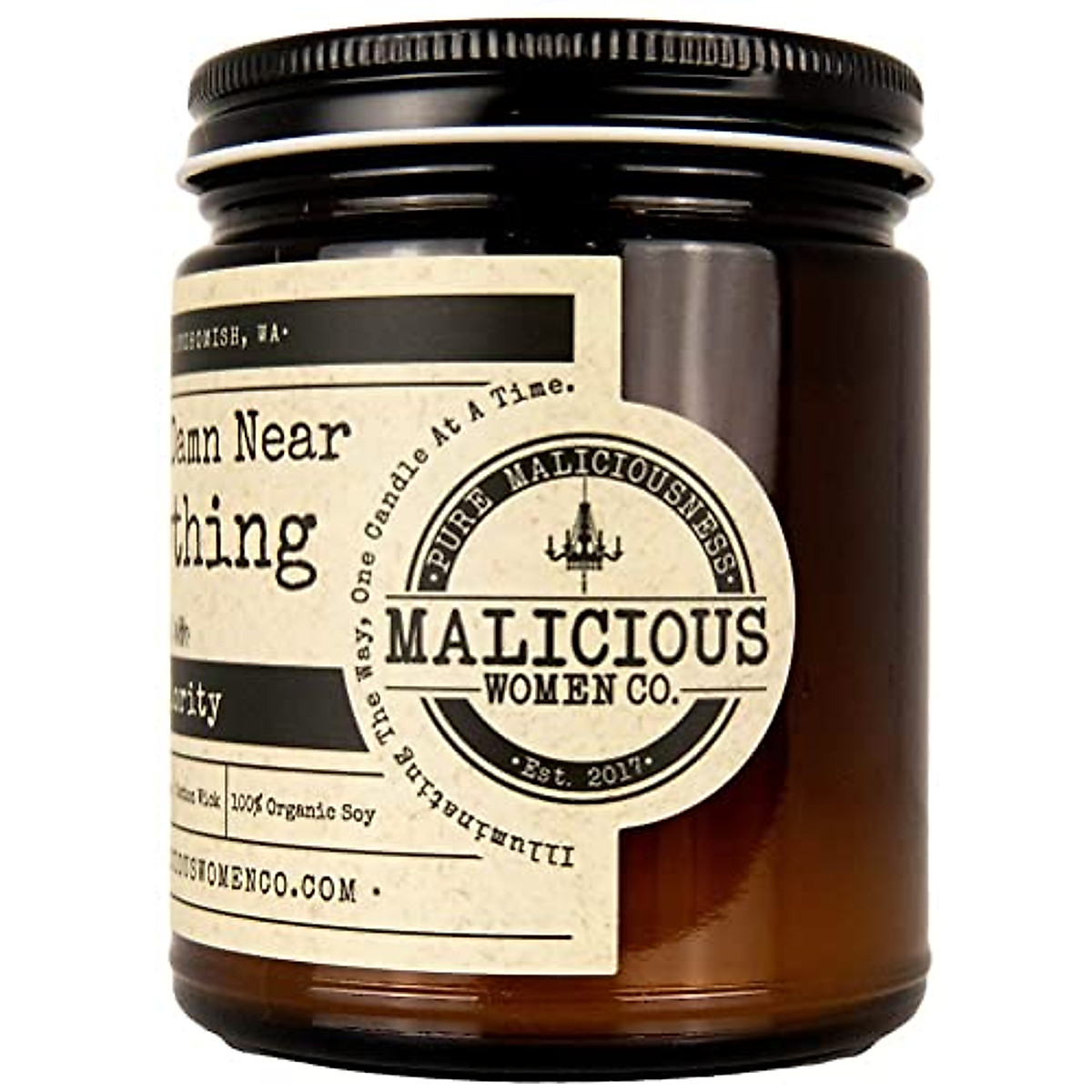 Malicious Women Candle Co - Queen of Damn Near Everything, Rebel Rose Infused with Superiority, All-Natural Soy Candle, 9 oz