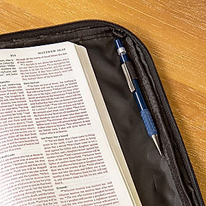 Knowing Jesus Bible Case - Durable Large Zippered Book Cover with Handle and Front Pocket, Fits Standard Bible Cover, Makes for a Great Gift for Men, Women, and Children.