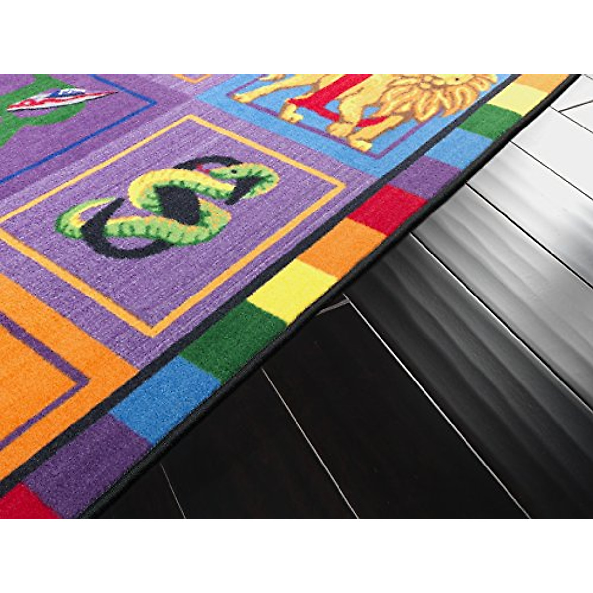 Flagship Carpets ABC Letter Blocks Area Rug for Children's Classroom Floor Mat, Play Room Carpet and General Educational Activities, 7'6" x 12', Multi-Color