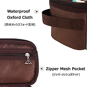 Azarxis Camping Cooking Utensils Organizer Bag Travel Storage Bag Portable Small Stuff Case for Storing Flatware Cutlery Digital Accessories Cosmetics Makeup Brushes (Brown with Triangle Shape)