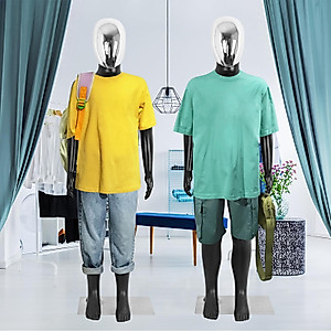 SHAREWIN Kids Mannequin Full Body 43.3 Inches, Black Children Dress Form Adjustable Mannequin Torso, Realistic Adjustable Detachable Manikin Body Display with Metal Base for Child