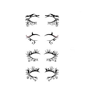 AUOCATTAIL 4 Pcs Halloween Face Tattoo Stickers Scary Spider, Skull & Bat Designs for Women, Girls, and Masquerade Parties Temporary Tattoo Stickers for Face and Body Halloween Makeup Essential