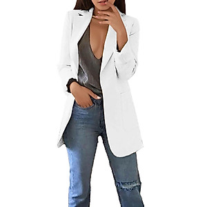 Womens Casual Blazers Open Front Long Sleeve Work Office Jackets Plus Size Blazer for Women Fashion Trendy Slim Tops