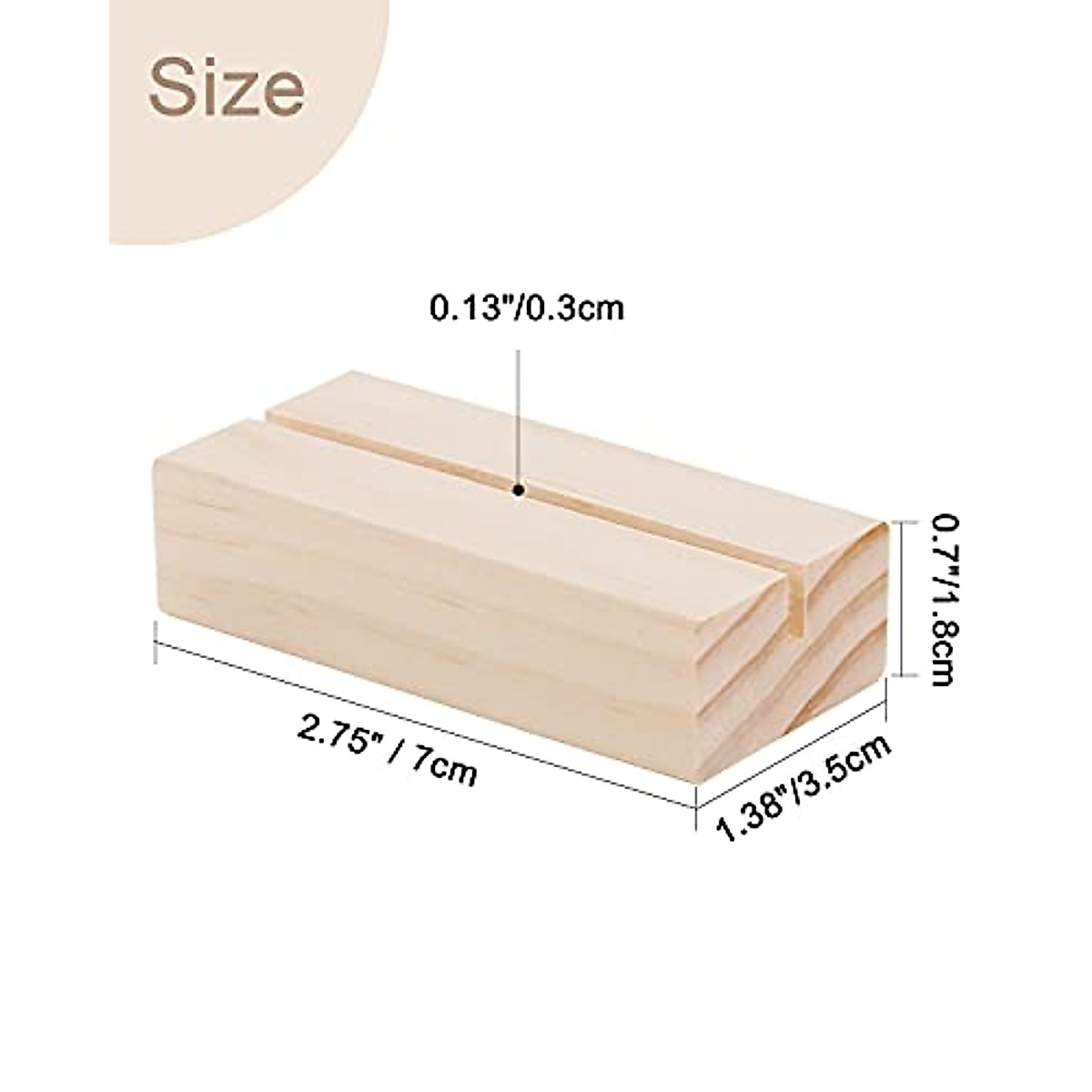 Aboofx 12 Pack Wood Place Card Holders Wood Table Number Stands Picture Holder Acrylic Sign Holders for Wedding Dinner Home Party Events Decoration