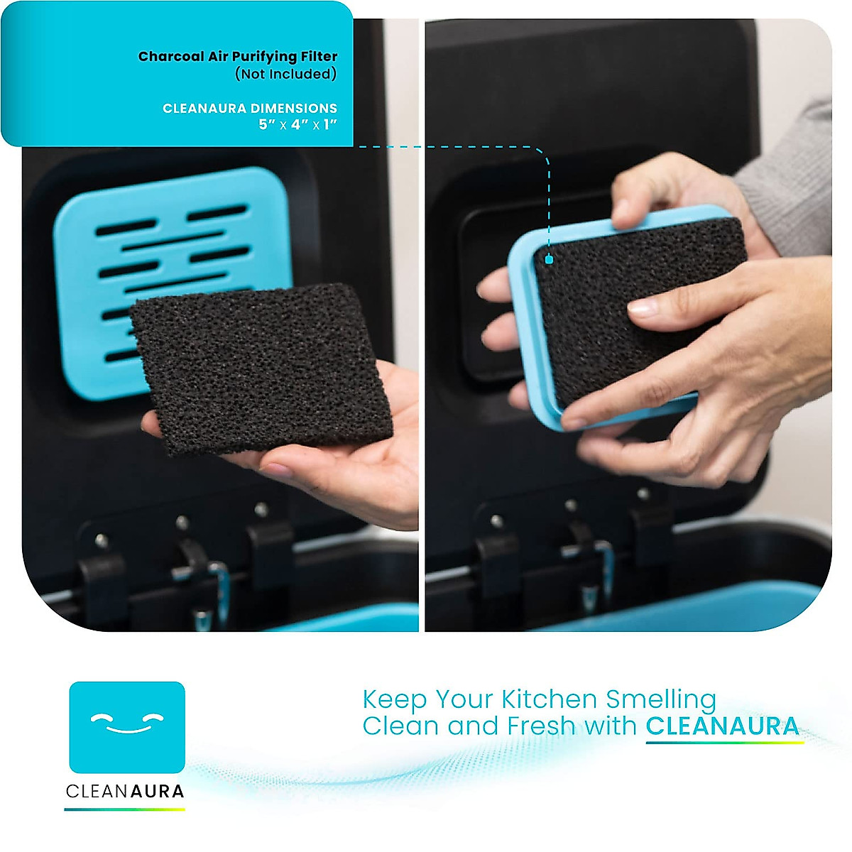 Home Zone Living 15.8 Gallon Kitchen Trash Can, Dual Removable Liners for Recycling and Trash, CleanAura Odor Control, Wide Stainless Steel Shape, Matte White (7.9 + 7.9 for 15.8 Gallon Total)