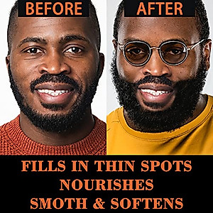 Beard Growth Oil, Beard Growth Serum, 60ML Naturally Powerful, Full, Thick, Masculine Facial Hair Treatment for Men, Beard Oil for Men Growth, Grow A Thicker Beard Fast, Beard Oil for Beard Growth
