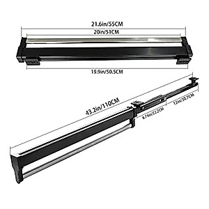 NERILEE 21.6" Heavy Duty Pull-Out Closet Valet Rod Adjustable Wardrobe Clothing Rail Top Mount Wardrobe Hanger Rack Bar Ball Bearing Slide