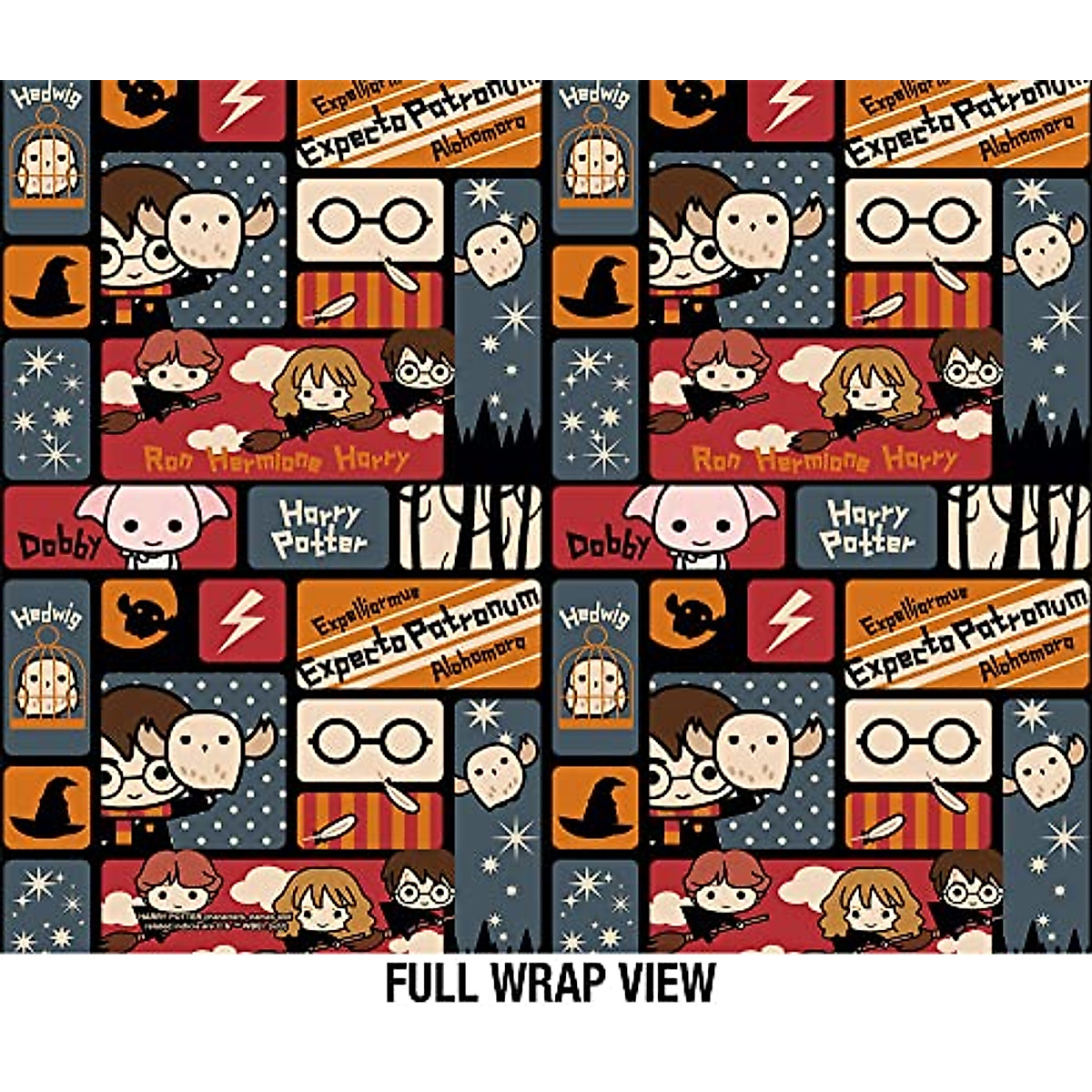 Harry Potter OFFICIAL Cute Chibi Pattern 24 oz Insulated Canteen Water Bottle, Leak Resistant, Vacuum Insulated Stainless Steel with Loop Cap, Black