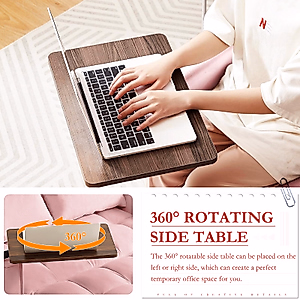 ROCKINGRUN 3 in 1 Velvet Pull Out Sofa Bed with Hidden Side Table, Convertible Loveseat Sleeper with 3 Speed Adjustable Backrest and Side Pockets, Tufted Futon Couch for Living Room Bedroom (Pink)