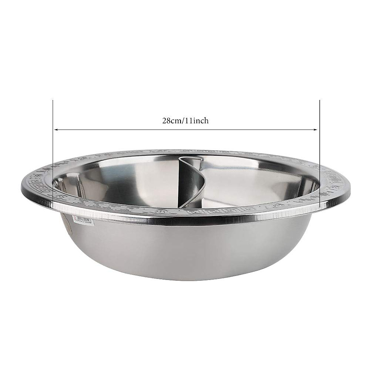 Divided Hot Pot, Stainless Steel Shabu Hot Pot Divided Hot Pot Pan Extra Thick Divided Stainless Steel Hot Pot for Induction Cooker Cooking Pot Chinese Fondue