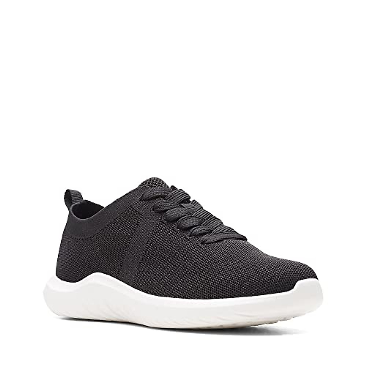 Clarks Women's Nova Glint Sneaker, Black Knit, 7